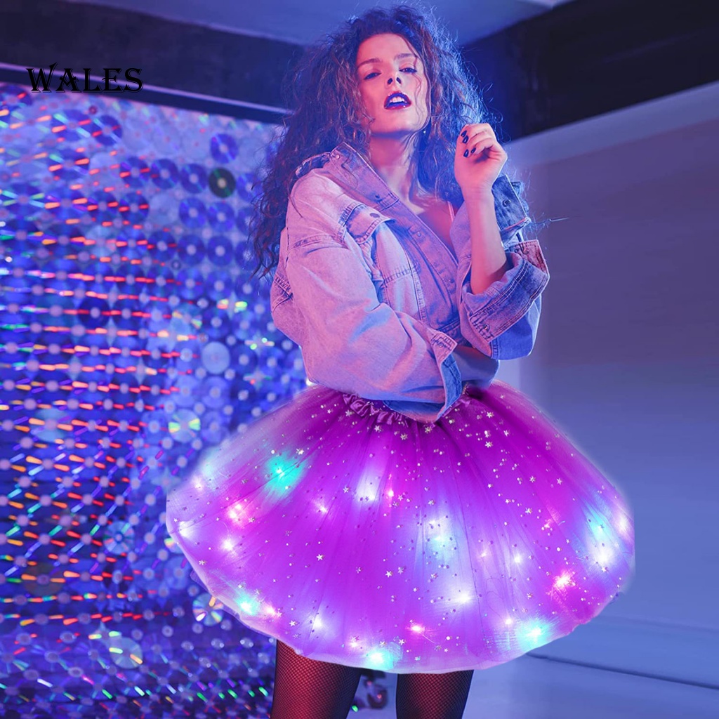 Led Skirt Light Up Mesh Performance Skirt Shine Bright in Women's Led ...
