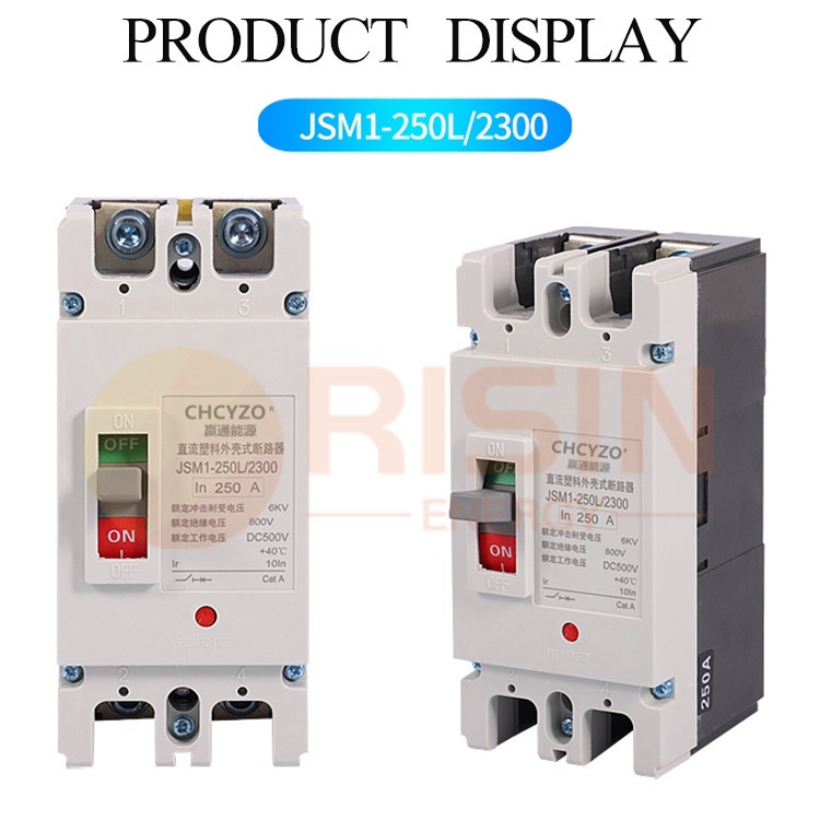 Free Shipping RISIN DC MCCB 1P 2P 500V 250A 25kA Solar PV C Curve Switch Moulded Case Circuit ...