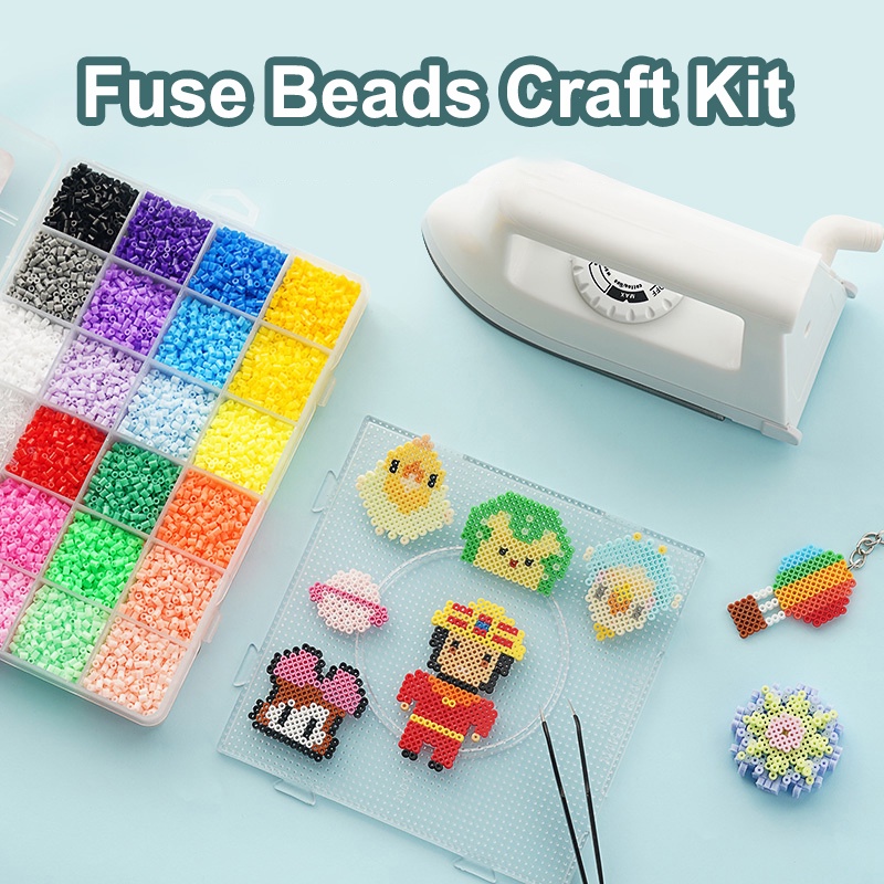 2.6mm Mini Fuse Beads Kit, Small Iron Bead Craft Set for Birthday Gift ...