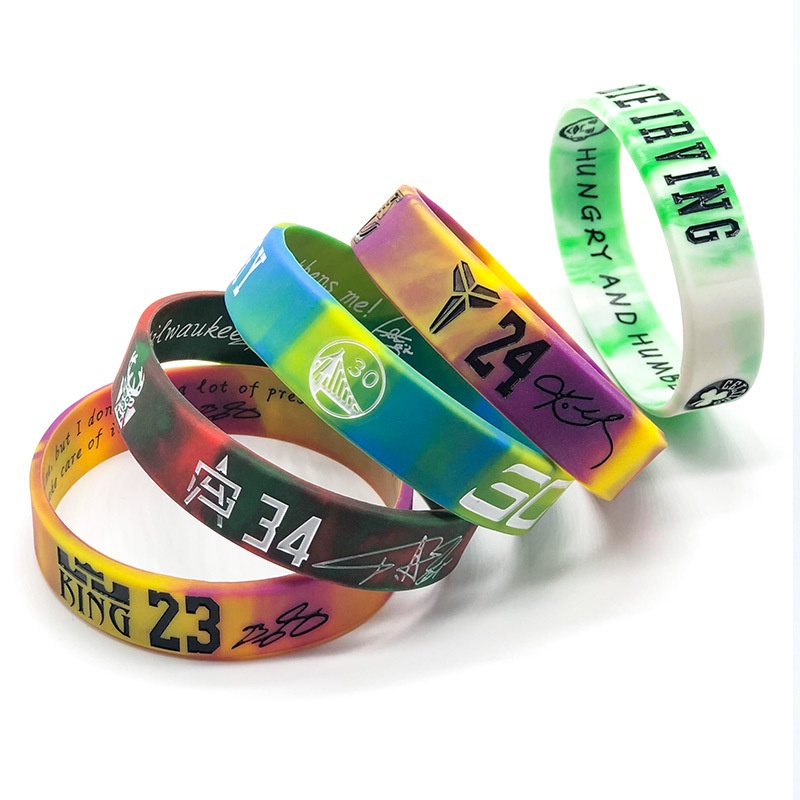 (Buy 3 get 1 free)Silicone NBA Basketball Wristband Fashion Baller Band ...