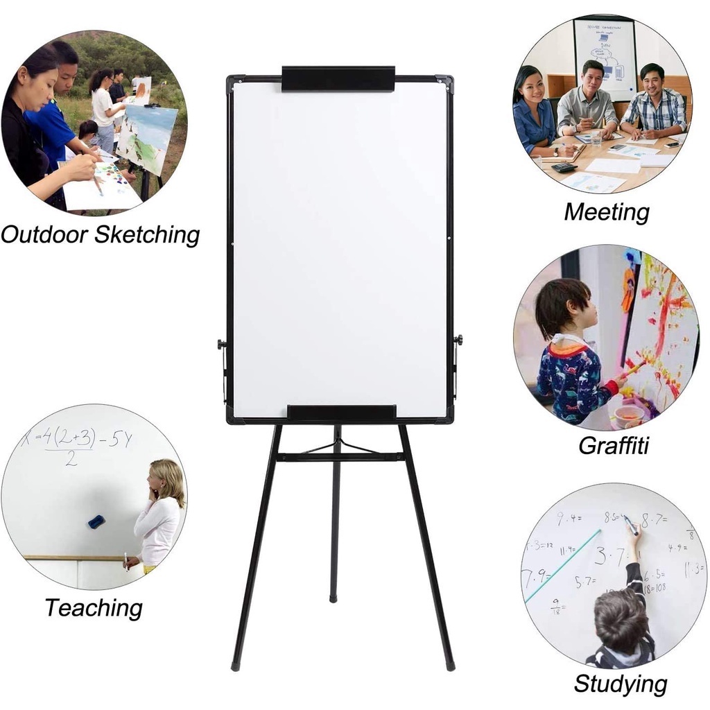 Flipchart Board Whiteboard With Stand Magnetic Foldable Size 60x90cm ...
