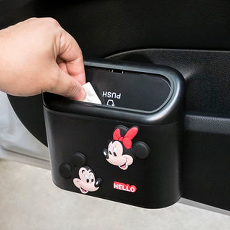 Creative cute cartoon car garbage bin storage box Mickey Minnie storage ...