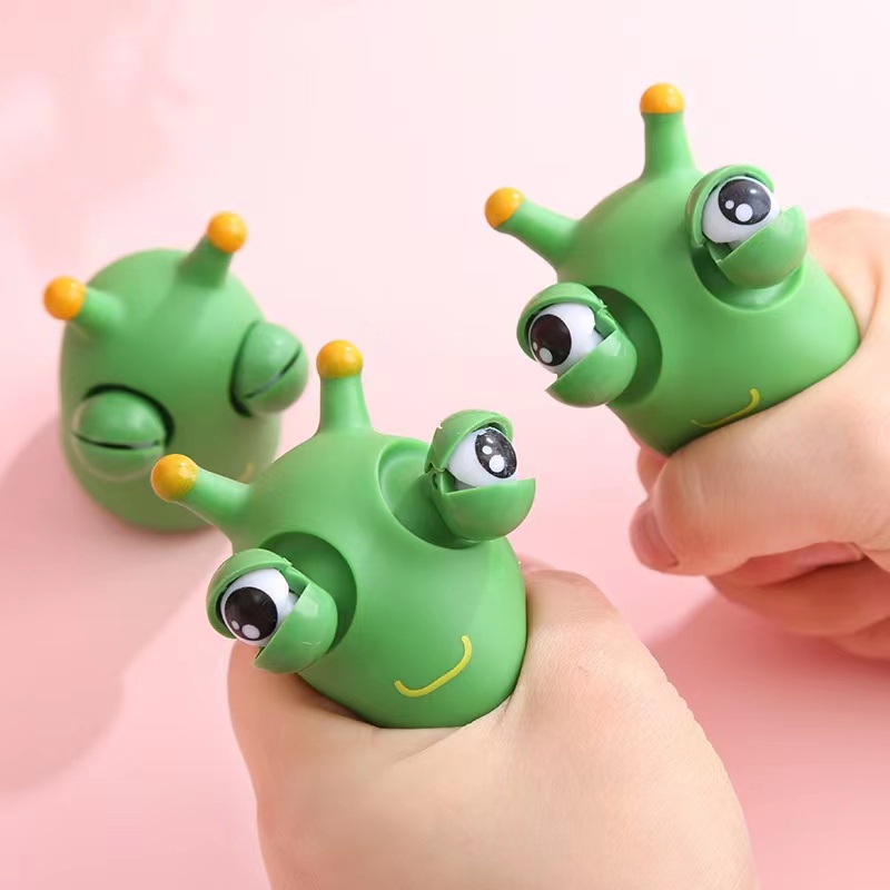 2024 Funny Eyeball Squeeze Toy TPR Creative Green Eye Caterpillar Pinch ...