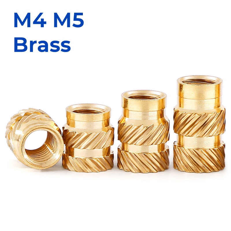 M4 M5 Brass Insert Nut Double Twill Copper Nuts Hot Melt Knurled Thread ...
