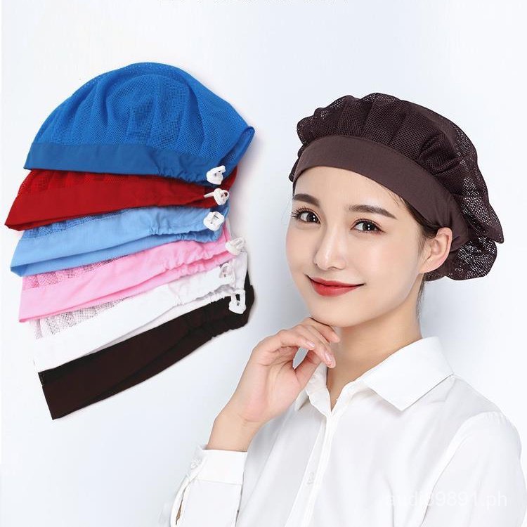 Washable and Reuseable Chef Hat Woman Man Kitchen Work Mesh Hat Dining ...