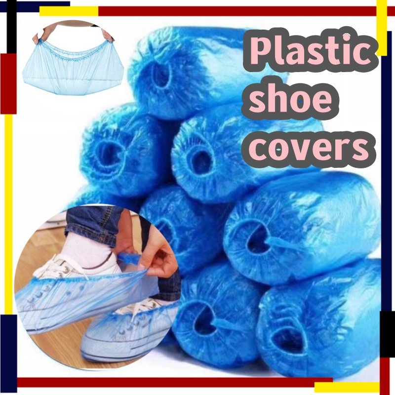 100PCS Waterproof Shoe Covers Plastic Disposable Rain Boots Overshoes ...