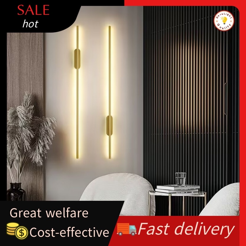 【DARA】Nordic Long Strip Wall Lamp Bedroom Bedside Lamp Minimalist Wall ...
