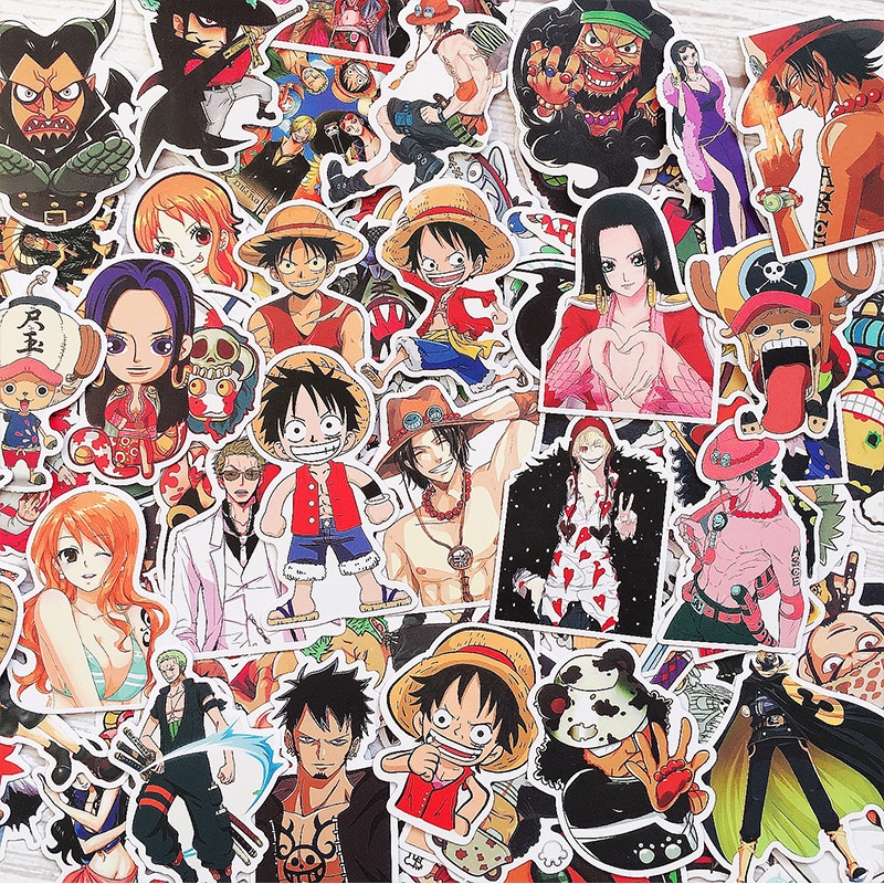 120Pcs/Set One Piece Stickers Waterproof DIY Fashion Decals Doodle ...