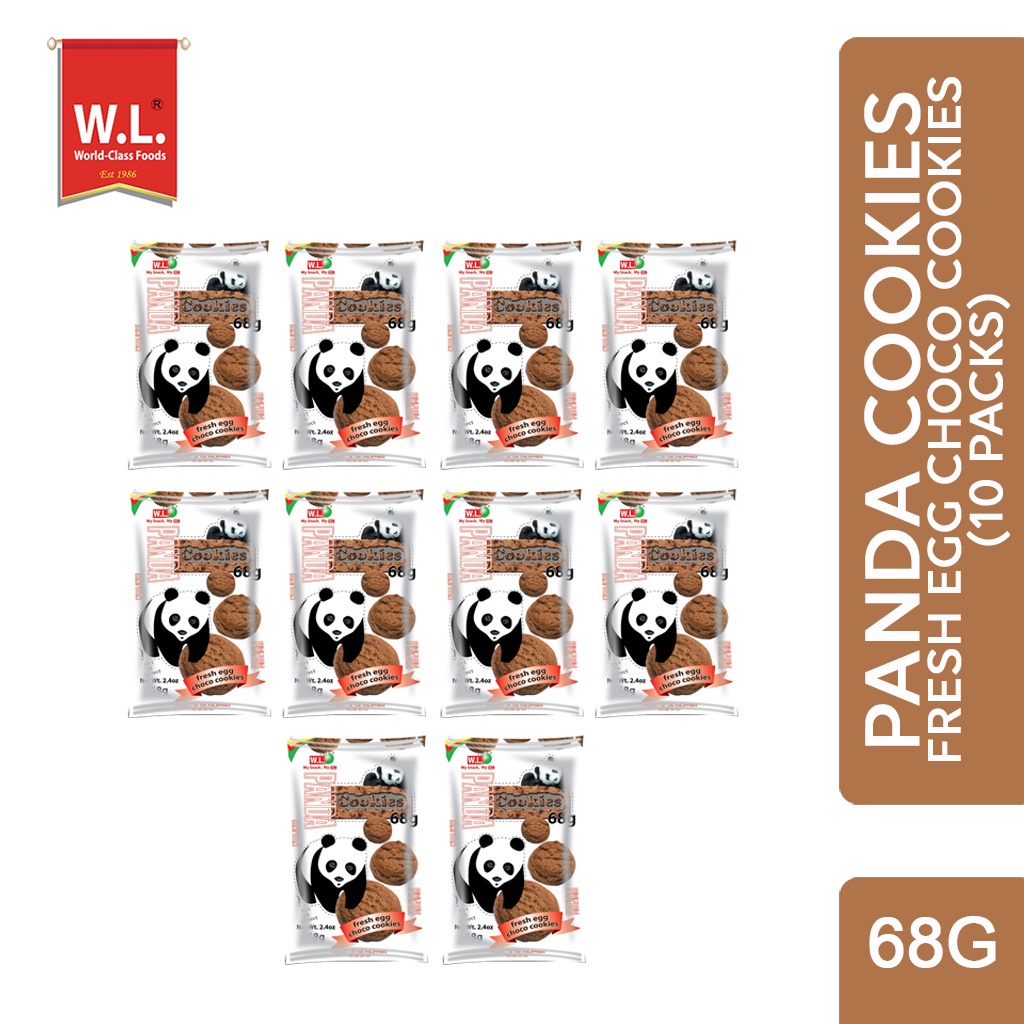 WL FOODS Panda Cookies 68g x 10's | Shopee Philippines