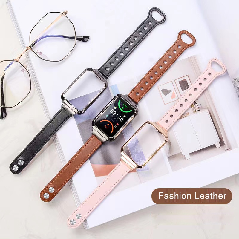 Leather Watch Band for Oppo Band 2 Smart Watch Wrist Band Oppo Band2 ...