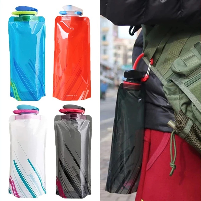 700ml Reusable Flexible Foldable Drink Water Bag/ Portable Outdoor ...