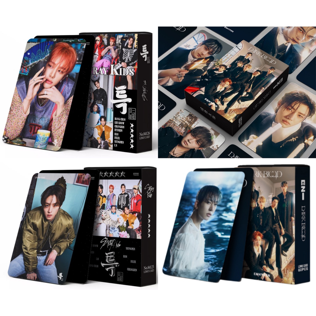 60pcs/box STRAY KIDS EN- Album Photocards DARK BLOOD 5-STAR Lomo Cards ...