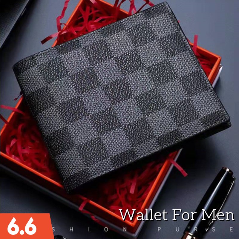 Men's Wallets Leather Solid Luxury Wallet Pu Leather Slim Bifold Short ...