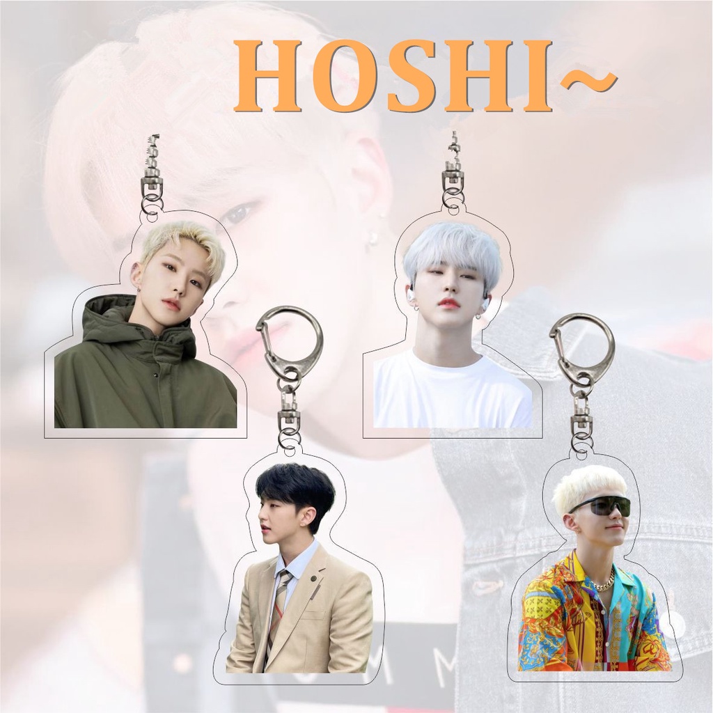 1pc SEVENTEEN Acrylic Key Chain JUN HOSHI WONWOO WOOZI Key Ring Hanging ...