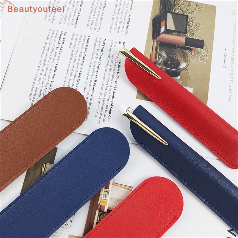 Beautyoufeel PU Leather Pen Cover Business Pen Pencil Cases School ...