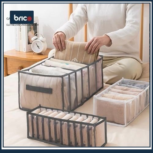 Brico Tshirt Underwear Organizer Storage Box 6/7/11 Grids Foldable ...