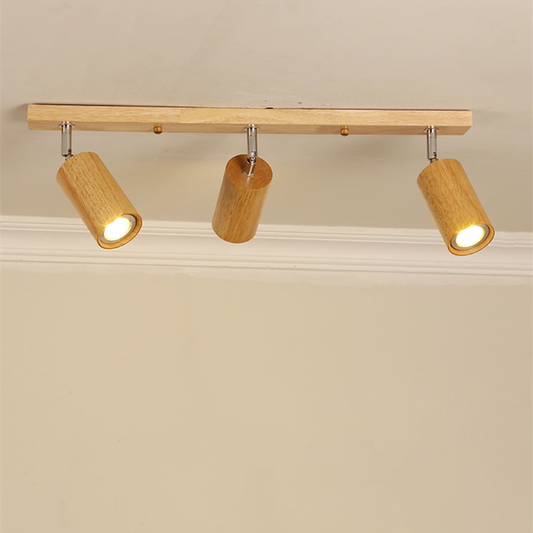 Nordic Solid Wood Spotlight led Ceiling Light Rotatable Angle Ceiling ...