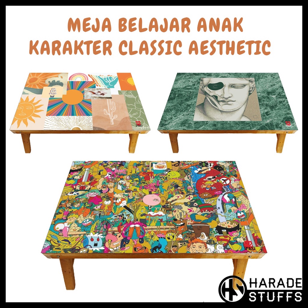 Classic AESTHETIC Character Children's Folding Study Table | Shopee ...