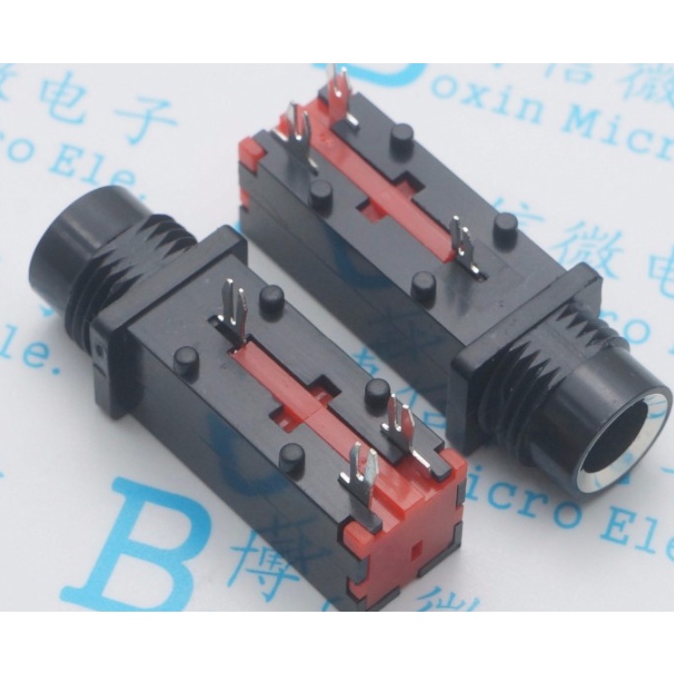 Audio Socket 3 Pins 6.35mm Dual Channel Audio Socket Female Socket 6 ...