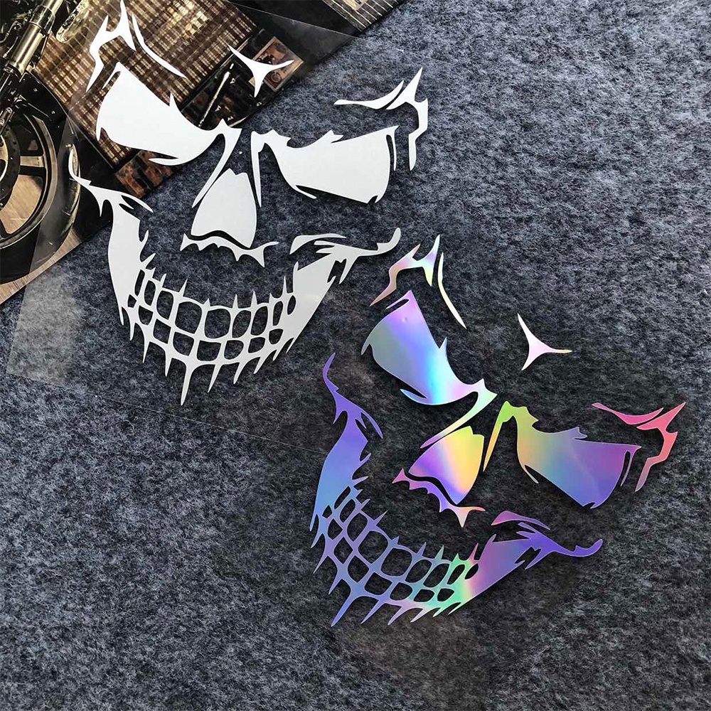 JDM Skull Bones Reflective Motorcycle Stickers Body Helmets Accessories ...
