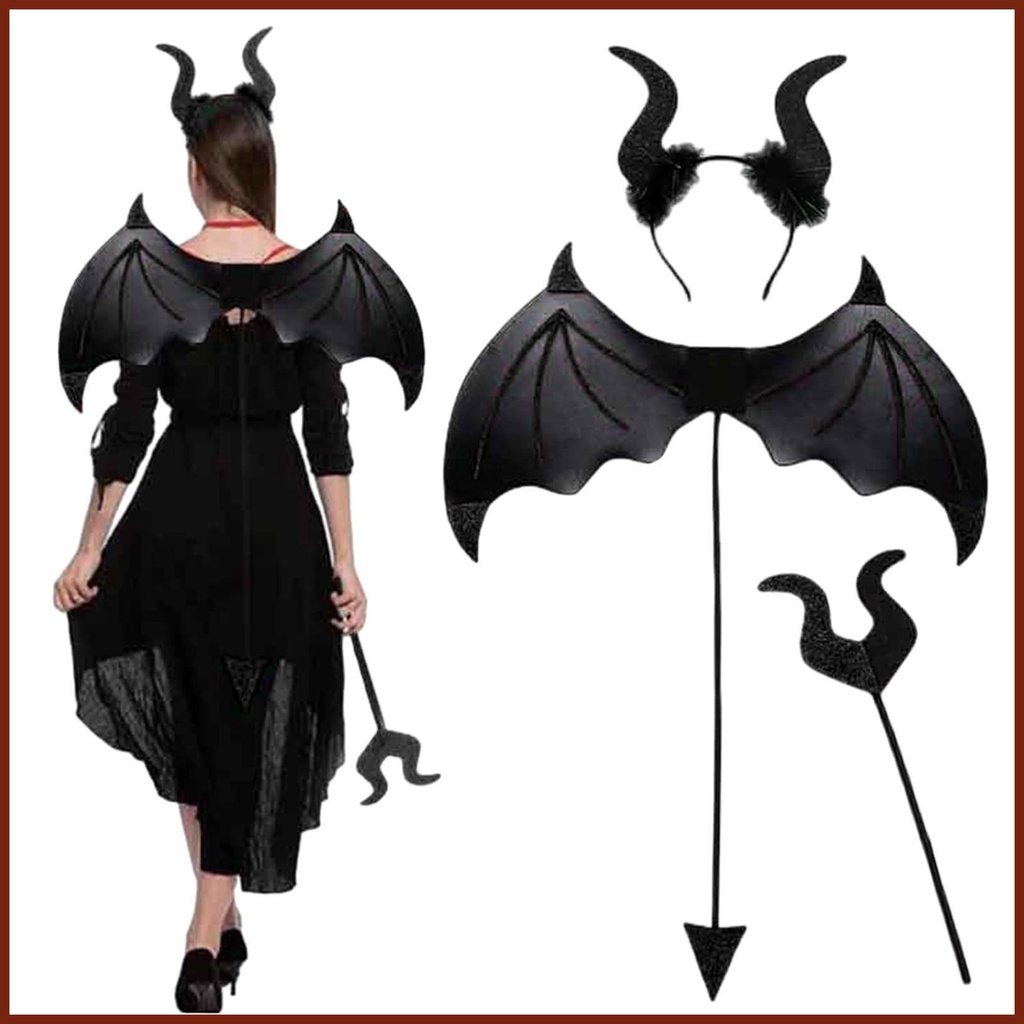 Scary Devil Costumes Headband Cosplay Devil Wings Darkness Angel ...