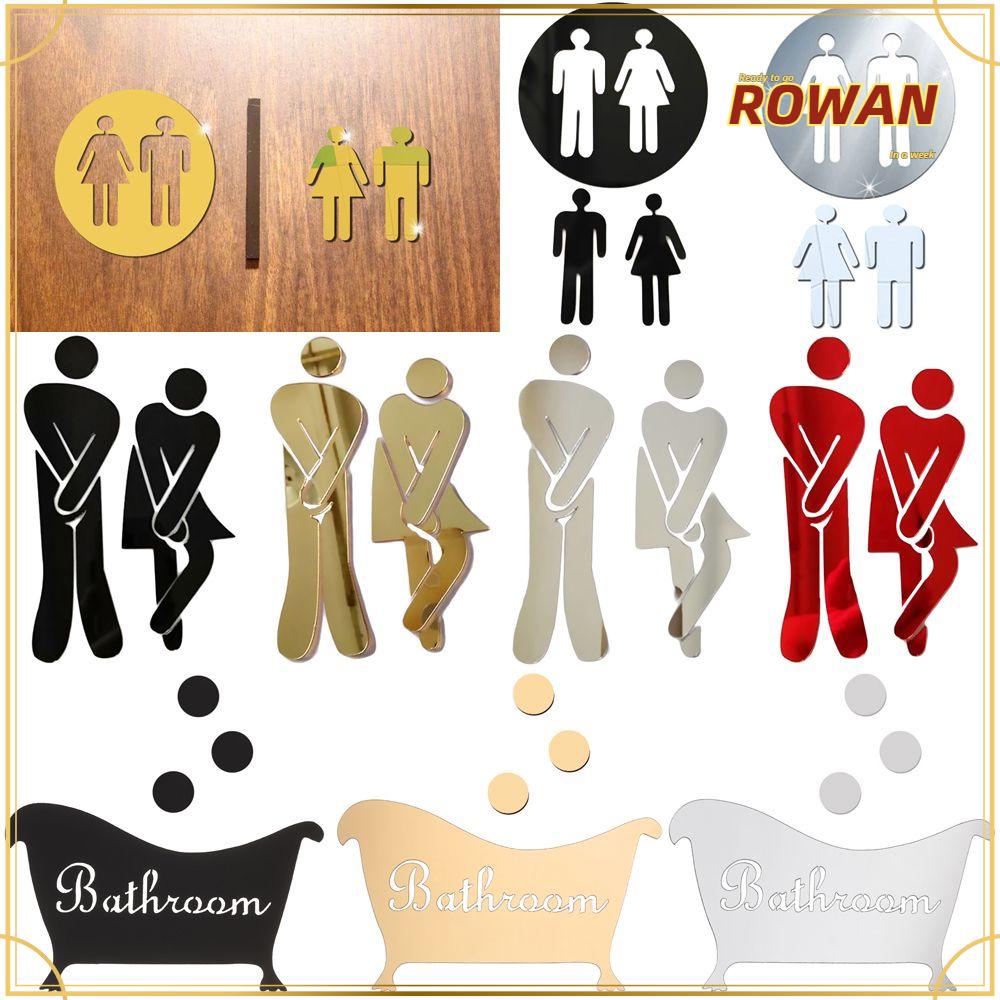 RW-HOME Toilet Entrance Sign DIY Bathroom Door Washroom Poster Mirror ...