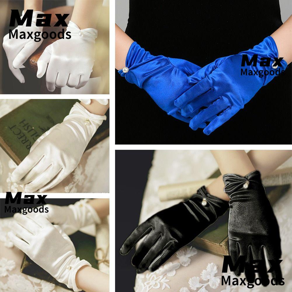 MAXG Evening Party Gloves Solid Color Dance Mittens Clothing ...