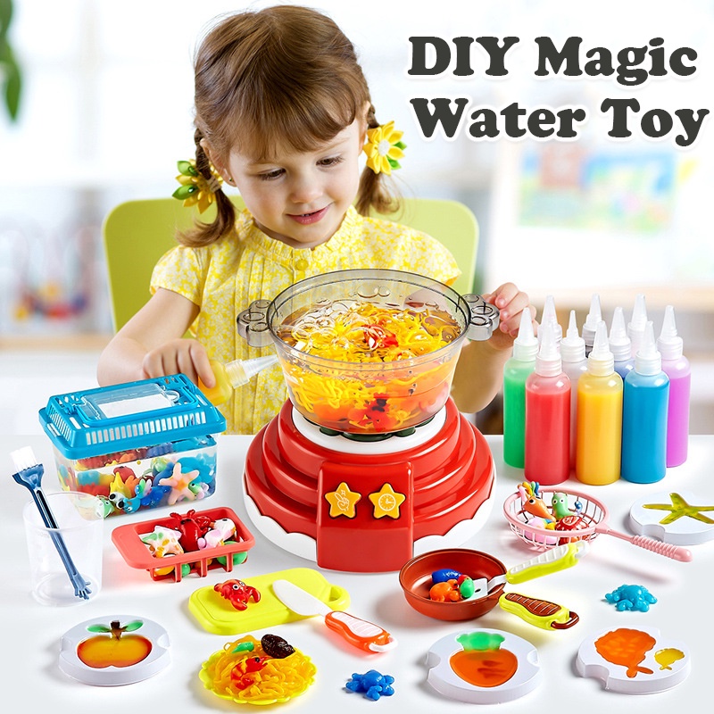 Kids DIY Magic Water Toy Set Children Handmade Cooking Toy Water Hot ...