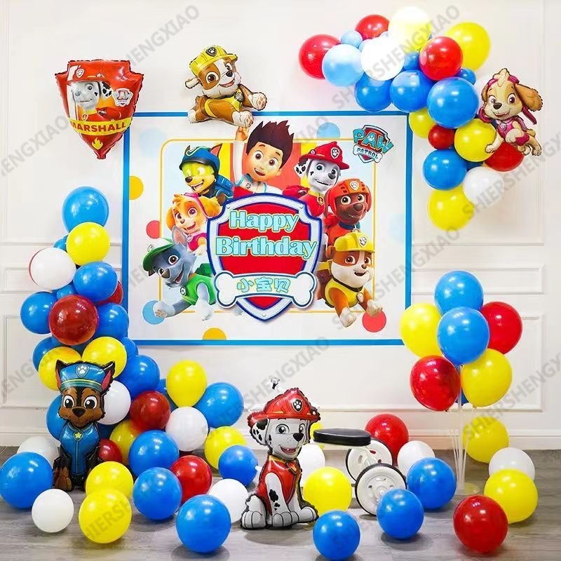 71pcs PAW Patrol Theme Party Balloon Set Large PAW Patrol Aluminium Foil Latex Balloons Baby ...