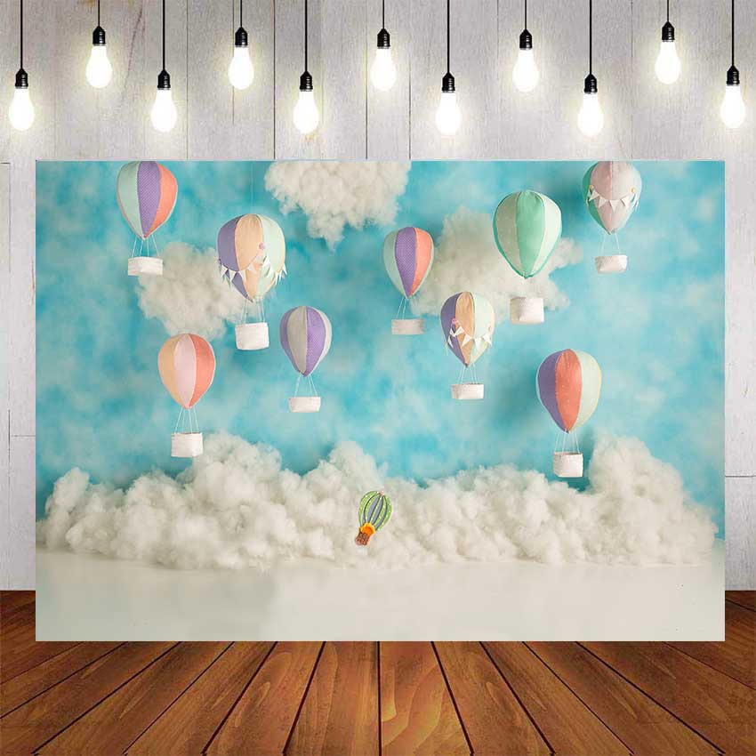 3D Colorful Air Hot Balloons For Children Birthday Backdrop For ...