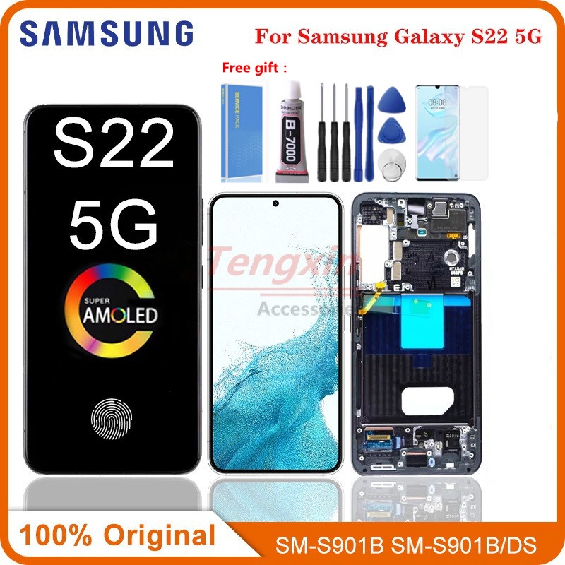 6.1'' Original For Samsung Galaxy S22 LCD With Frame Display Touch Screen Digitizer For Samsung ...