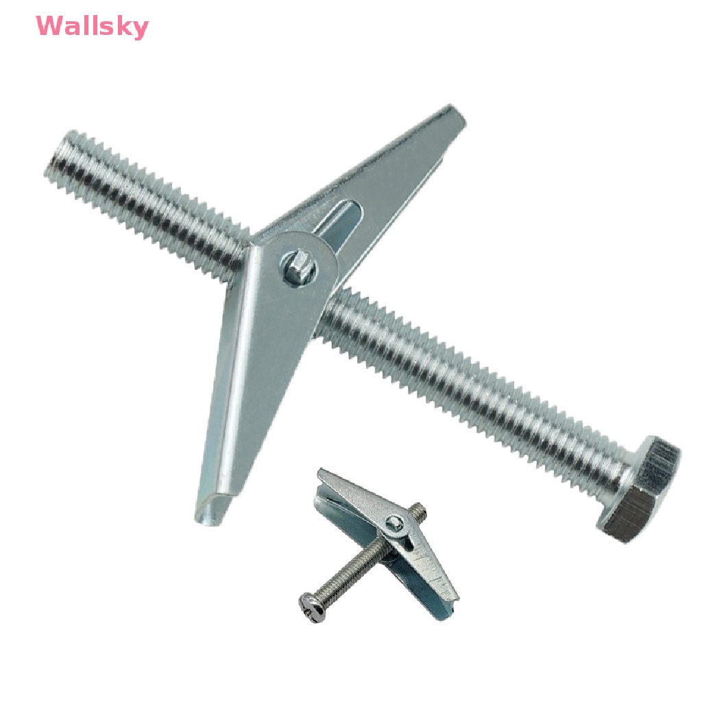 Wallsky> 2-10pcs Metal Spring Toggle Anchor M4-M10 Plasterboard Wall ...