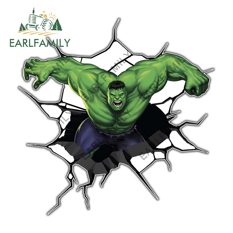 EARLFAMILY 13cm Hulk Marvel Cartoon Car Decal Graffiti Sunscreen ...
