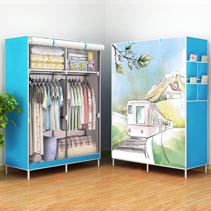Local Delivery Zipper Wardrobe Storage Wardrobe Multifunctional Simple ...
