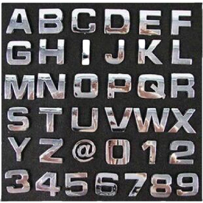 40pcs 3D ABS chrome auto logo stickers car alphabet number letter ...