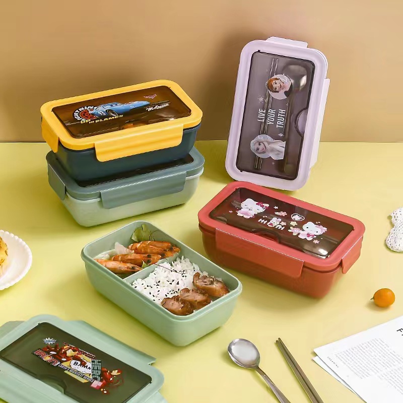 lgr Portable Bento Box Cartoon Character Lunch Box Kids School Lunch ...
