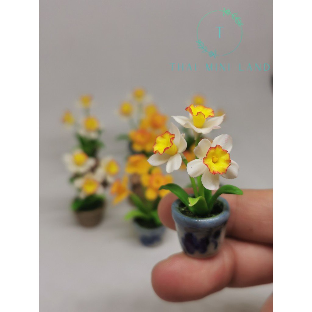 Daffodils Miniature Daffodil Flowers Clay Items Decorations | Shopee ...
