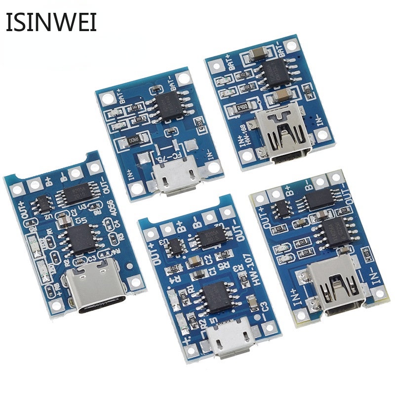 Type-c/Micro/Mini USB 5V 1A 18650 TP4056 Lithium Battery Charger Module ...