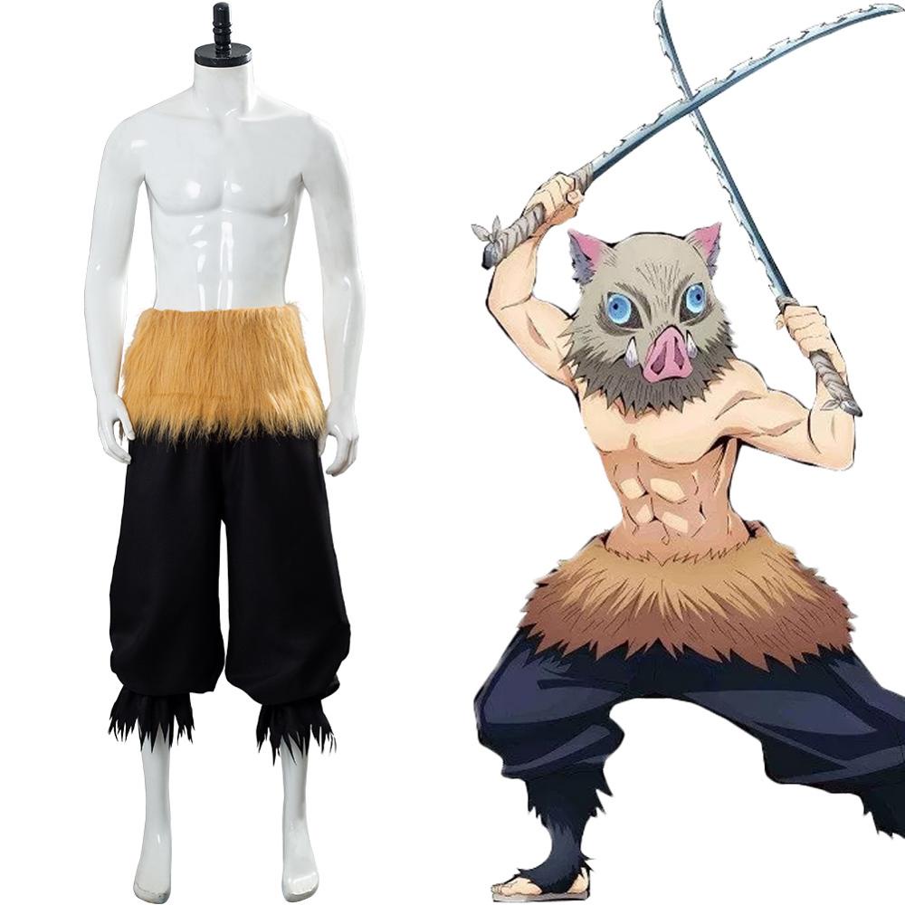 Anime Demon Slayer Kimetsu no Yaiba Inosuke Hashibira Cosplay Costume ...