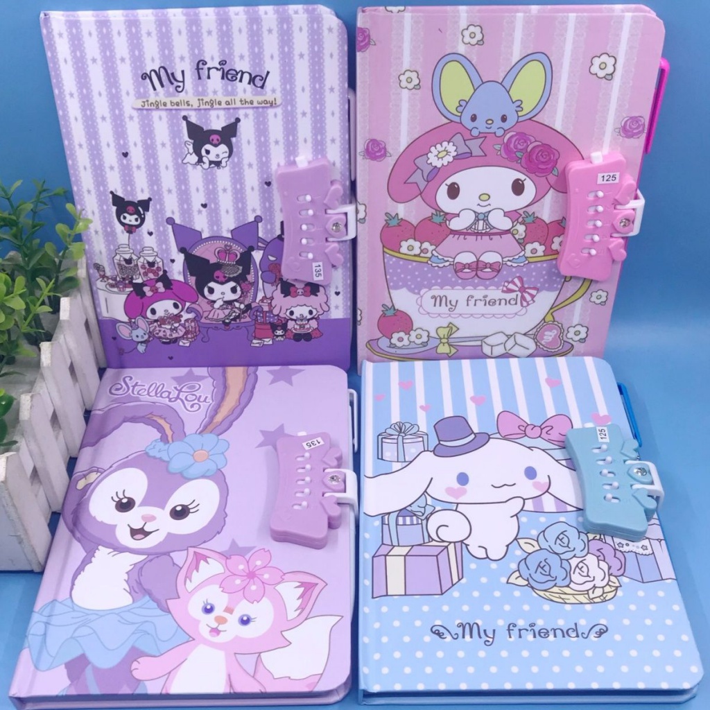 diary notebook with lock sanliou star Dai Lu A5 oversized password book ...