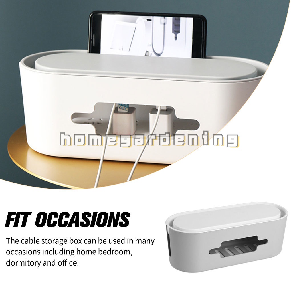 Wire Box Tabletop Socket Cable Tidy Storage Dust-proof Cord Management ...