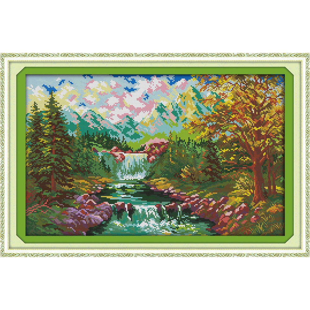 Joy Sunday Stamped Cross Stitch Ktis DMC Threads Chinese DIY Needlework ...
