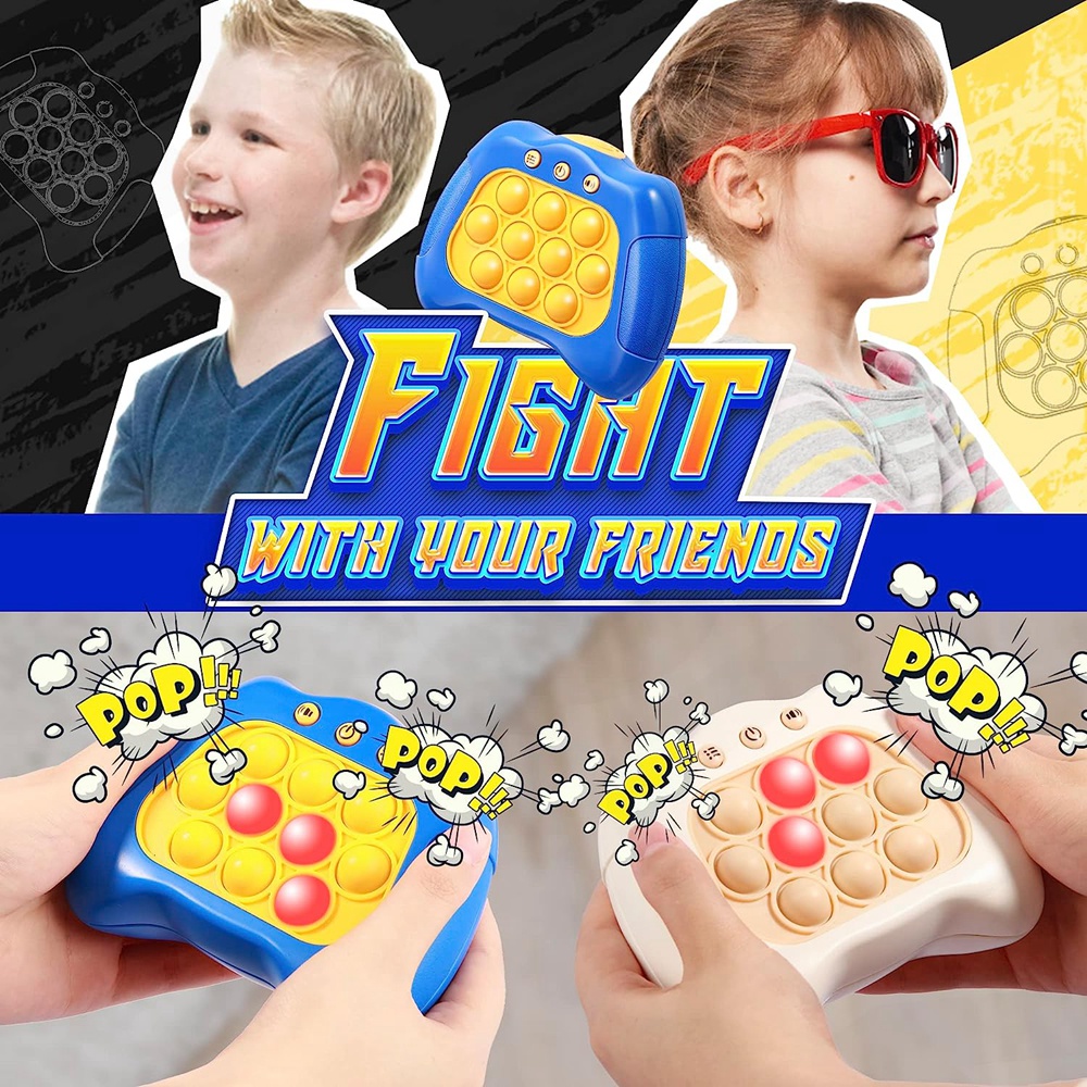 Push Bubbles and Pop Light Up Game Fidget Travel Toys for Kids Fun ...
