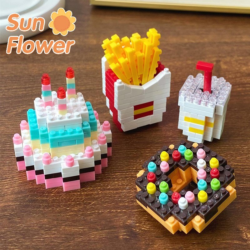 Cake Building Block DIY Education Toys Piano Funny Toy Hamburger ...