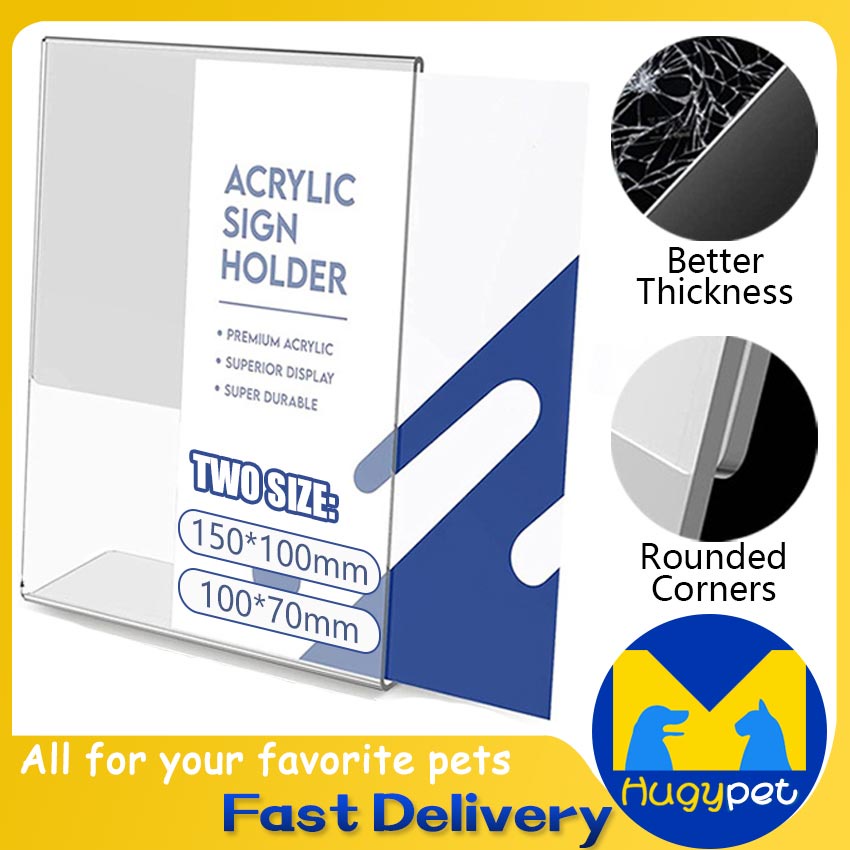 Clear Acrylic Slanted Rack Sign Photo Holder Display Stand L-shaped ...