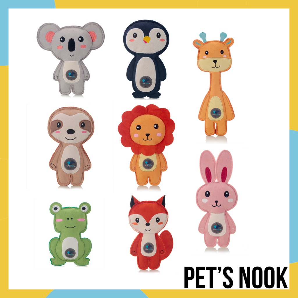 Forest Animal Squeaky Suede Chew Toy - Plush TuffLink Pet Toy by ...