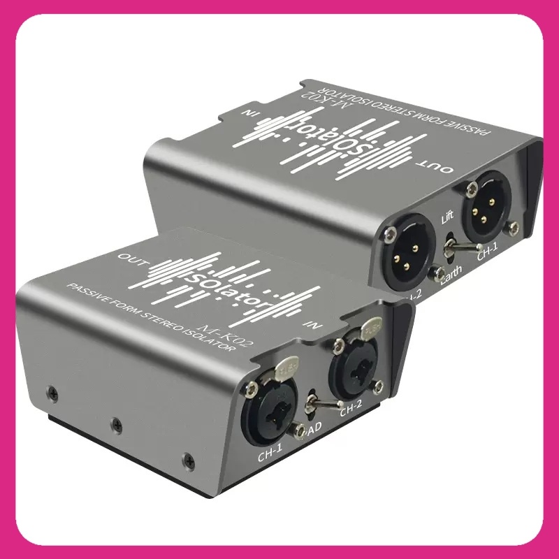Passive Dual 6.35mm to XLR Audio Stereo Signal Isolator 2 in 2 out Hum ...