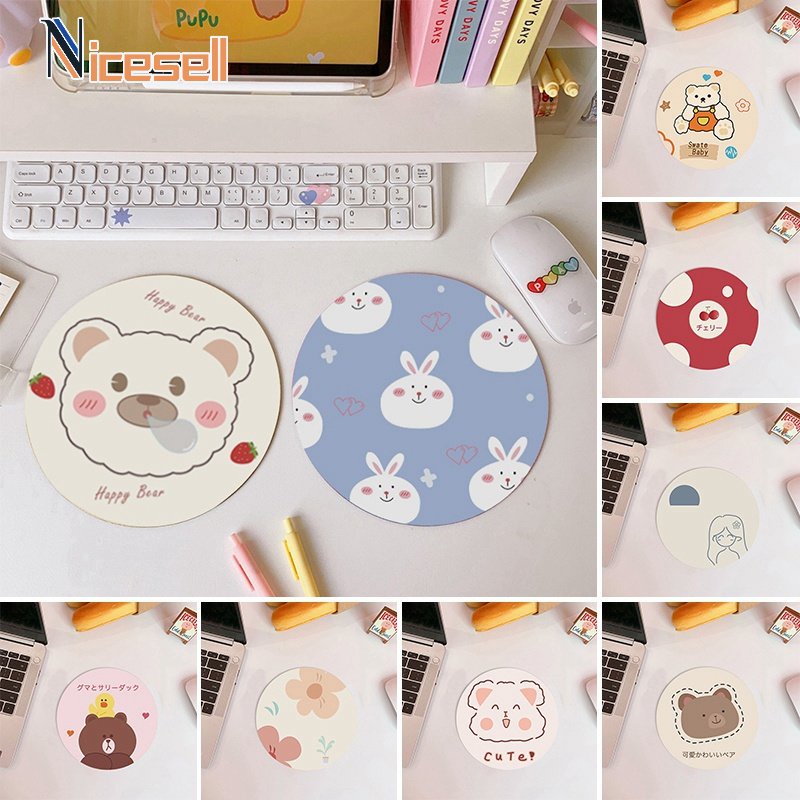 Lovely Cartoon Mouse Pad Rubber Round Animal Computer Laptop Mouse Pad ...