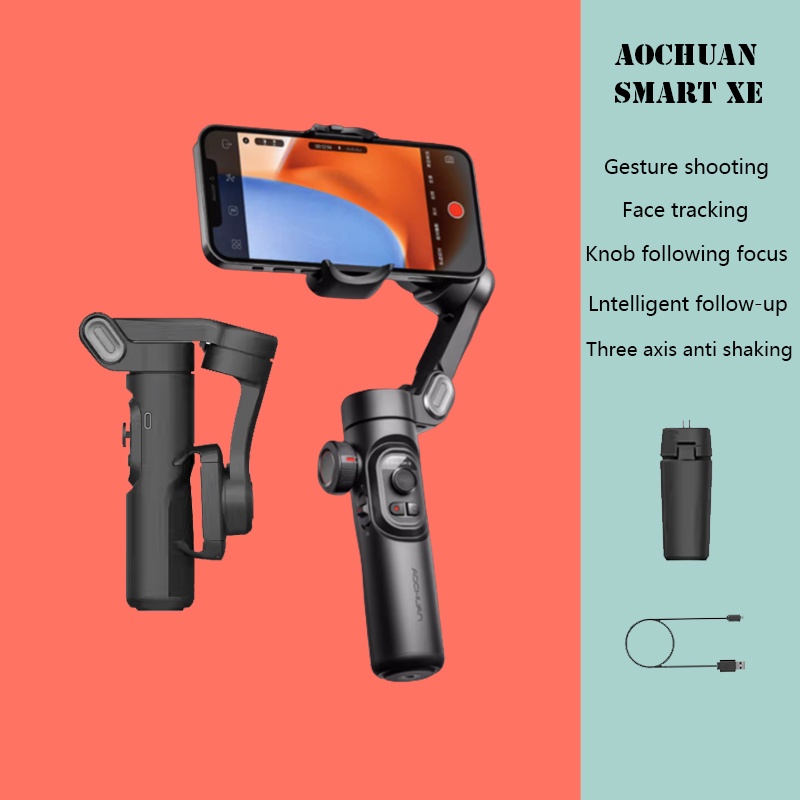 AOCHUAN Smart XE handheld 3-axis Gimbal Selfie stick bracket anti shake balance mobile phone ...