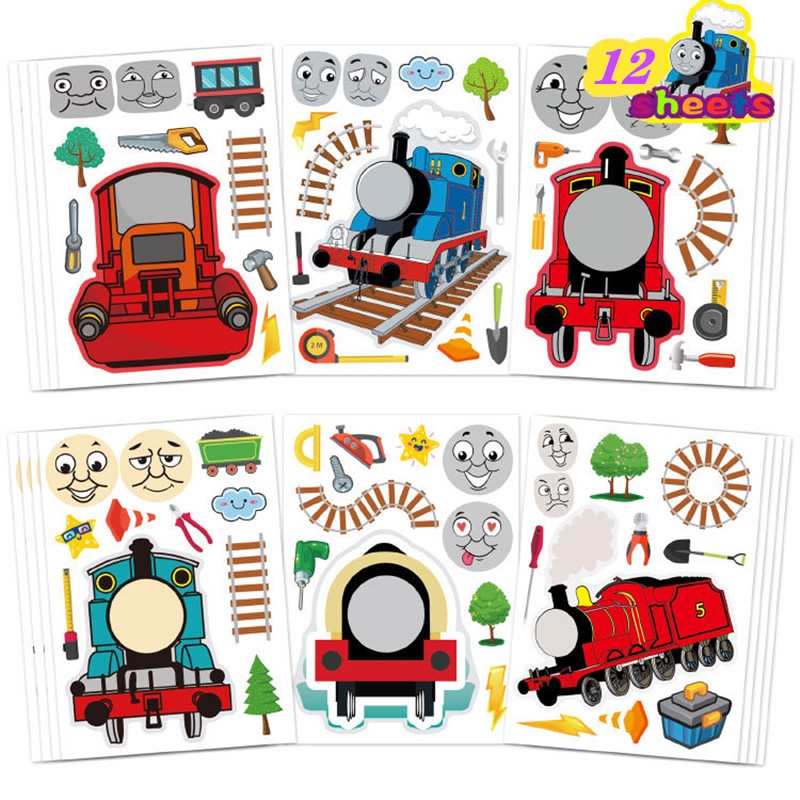 12pcs / Lot Thomas And His Friends Make Your Own Face DIY Puzzle ...